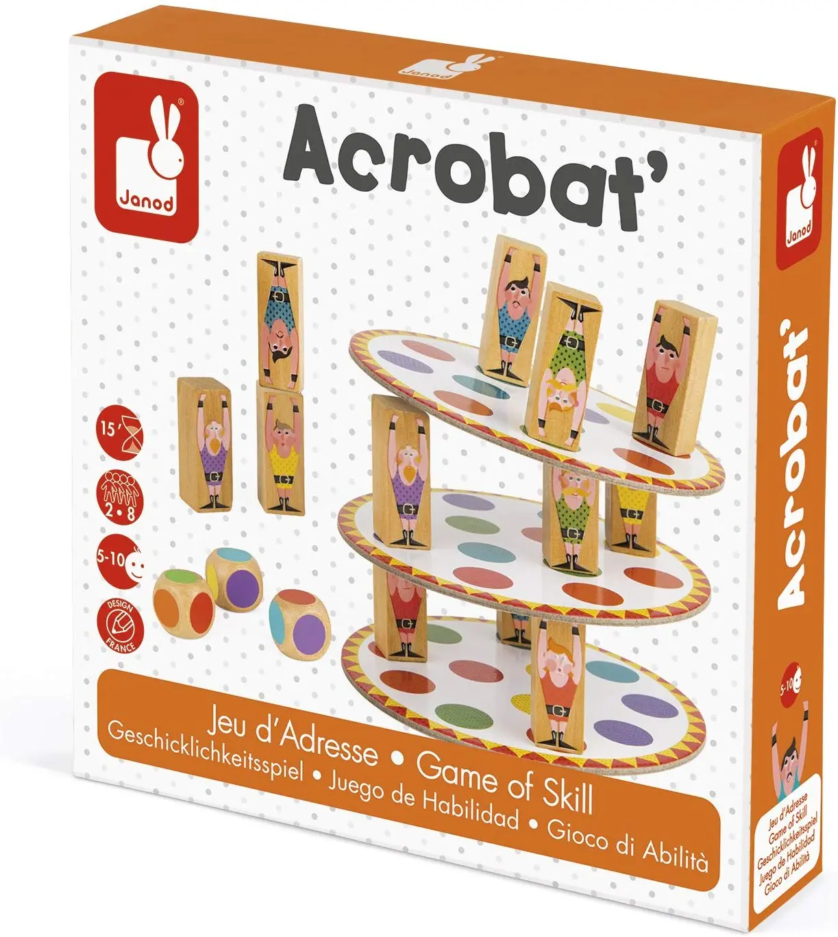 JANOD - Acrobat game of skill - Cardboard and wooden game - My Bulle Toys